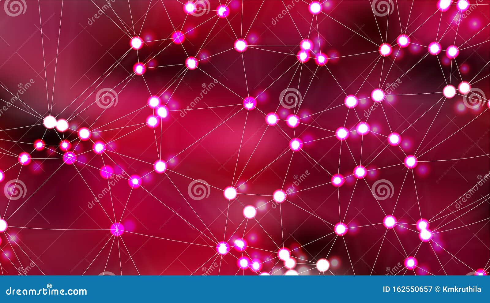 Abstract Red Connected Lines and Dots Background Vector Art Stock ...