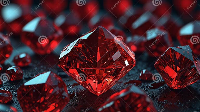 Abstract Red Crystal Background. 3d Rendering, 3d Illustration Stock ...