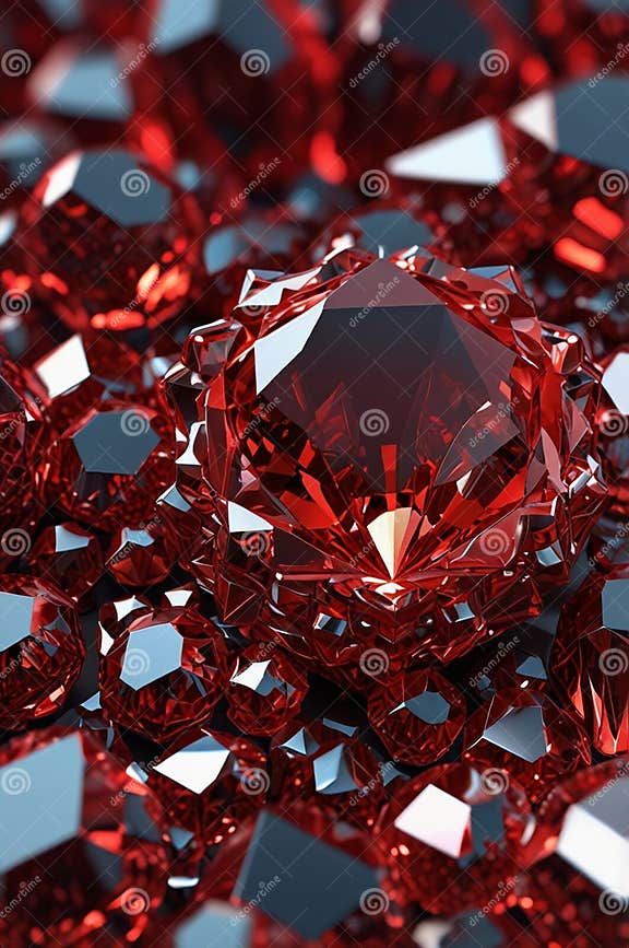 Abstract Red Crystal Background. 3d Rendering, 3d Illustration Stock ...