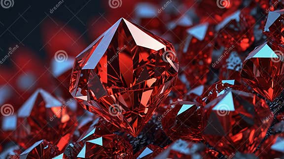 Abstract Red Crystal Background. 3d Rendering, 3d Illustration Stock ...