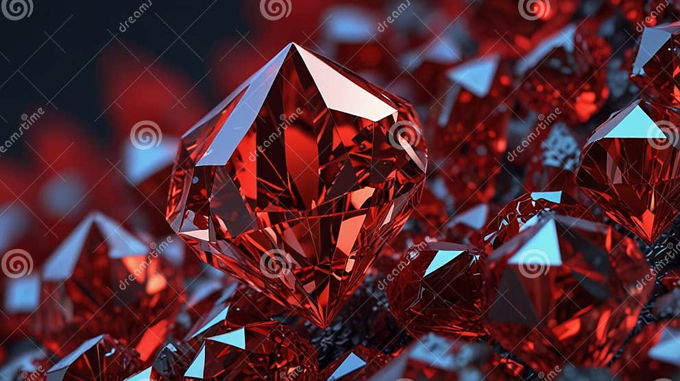 Abstract Red Crystal Background. 3d Rendering, 3d Illustration Stock ...