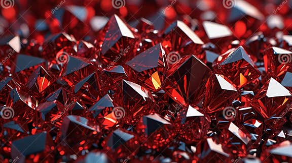 Abstract Red Crystal Background. 3d Rendering, 3d Illustration Stock ...