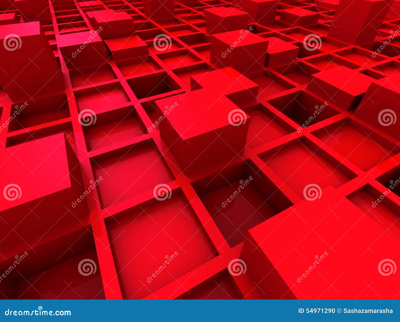 Abstract Red Cube Blocks Background Stock Illustration - Illustration ...