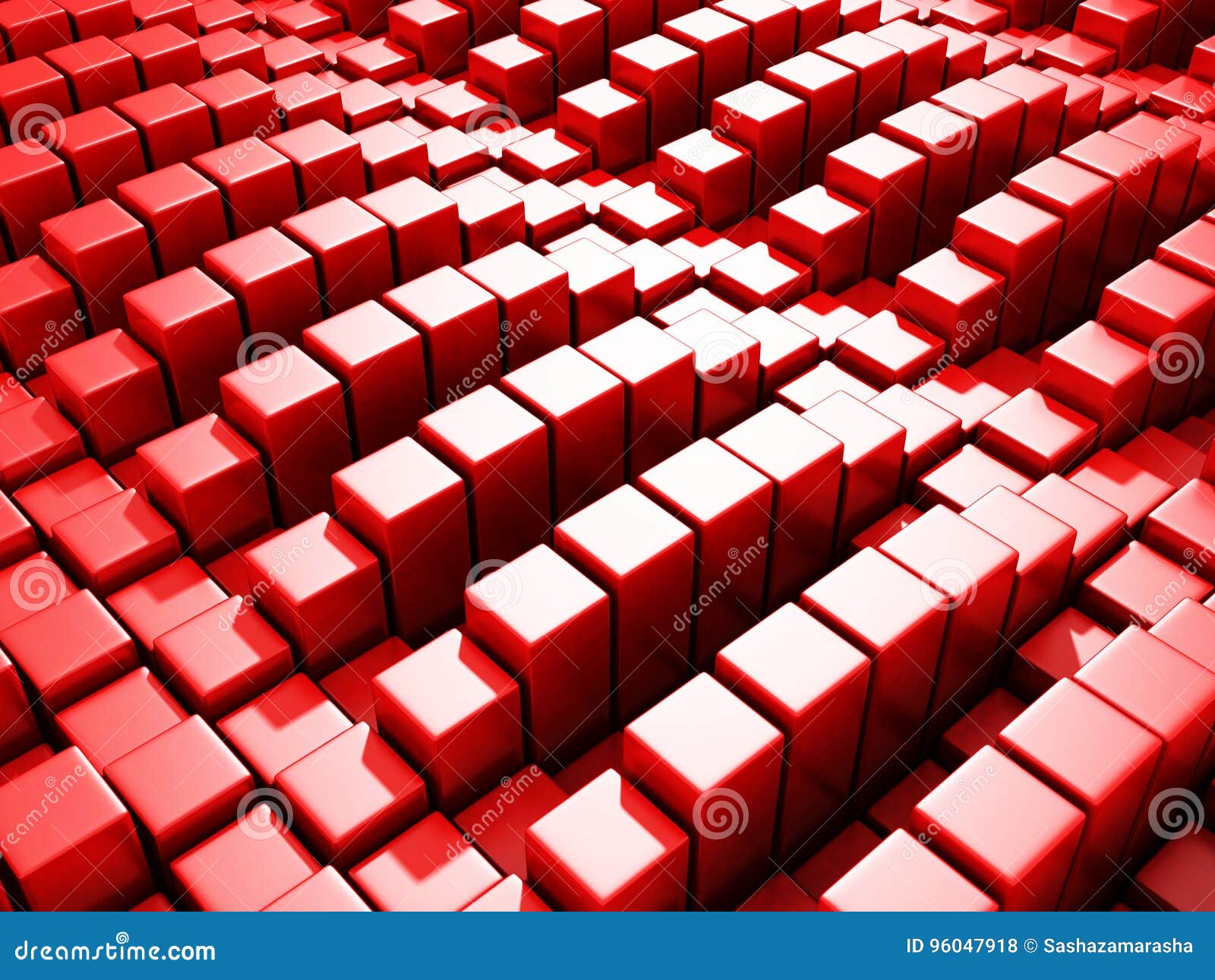 Abstract Red Cube Blocks Background Stock Illustration - Illustration ...