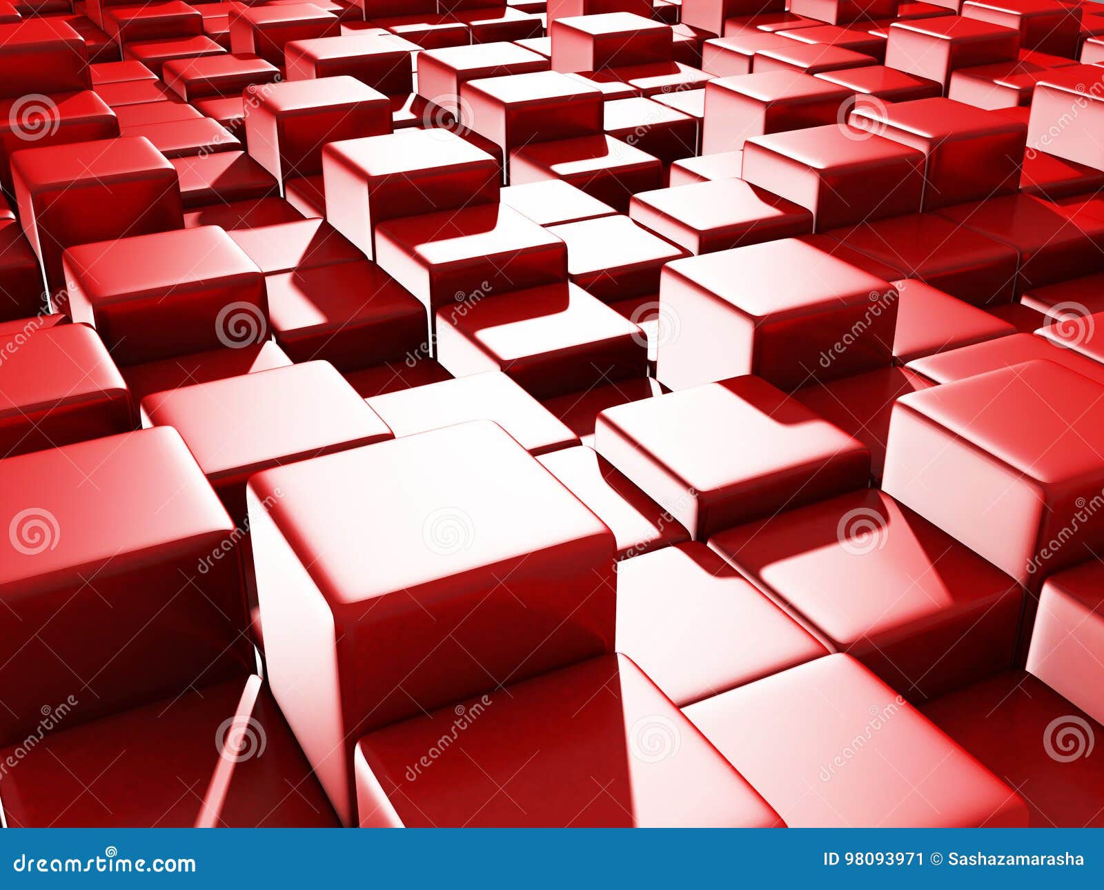 Abstract Red Cube Blocks Background Stock Illustration - Illustration ...