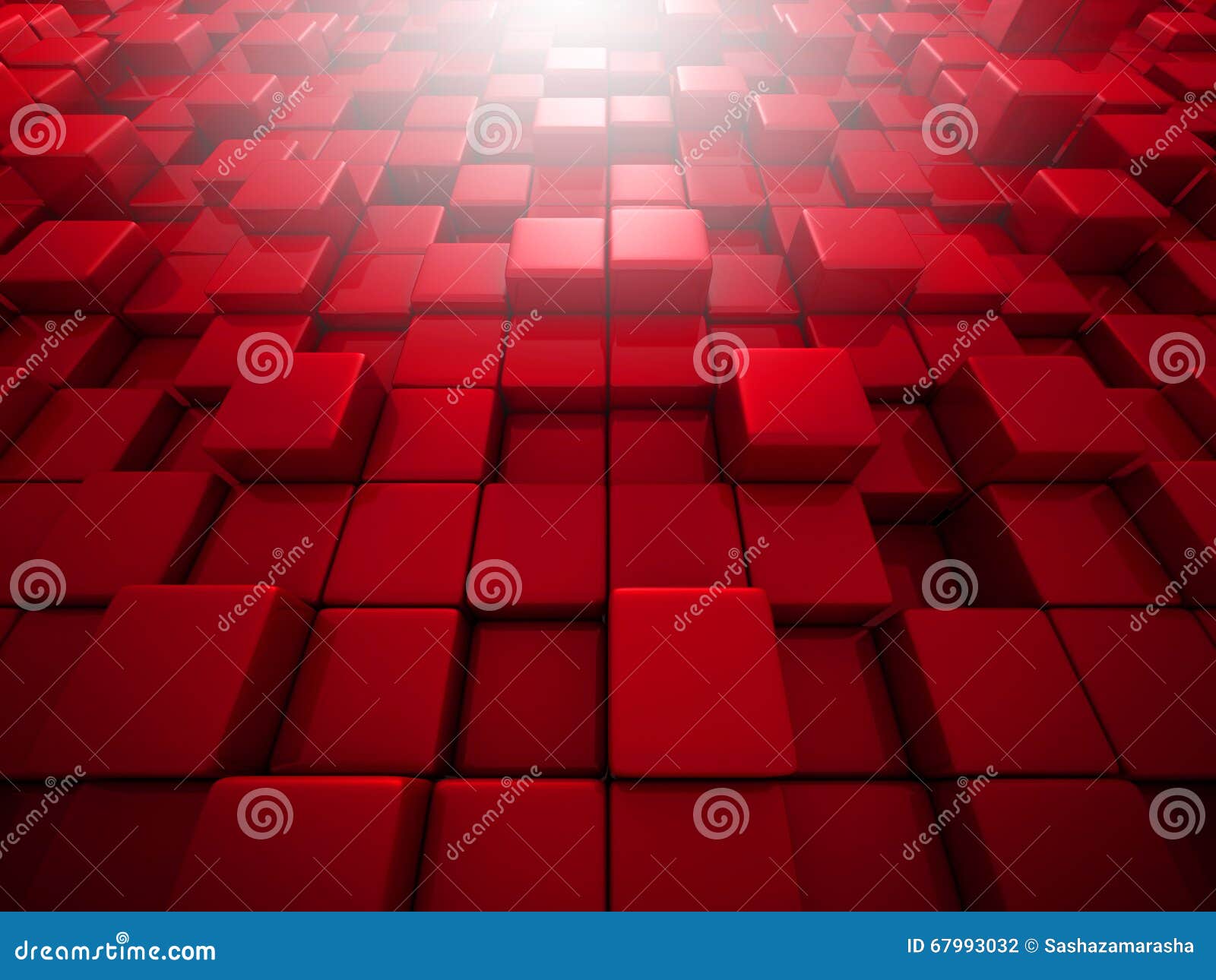 Abstract Red Cube Blocks Wall Background Stock Illustration ...
