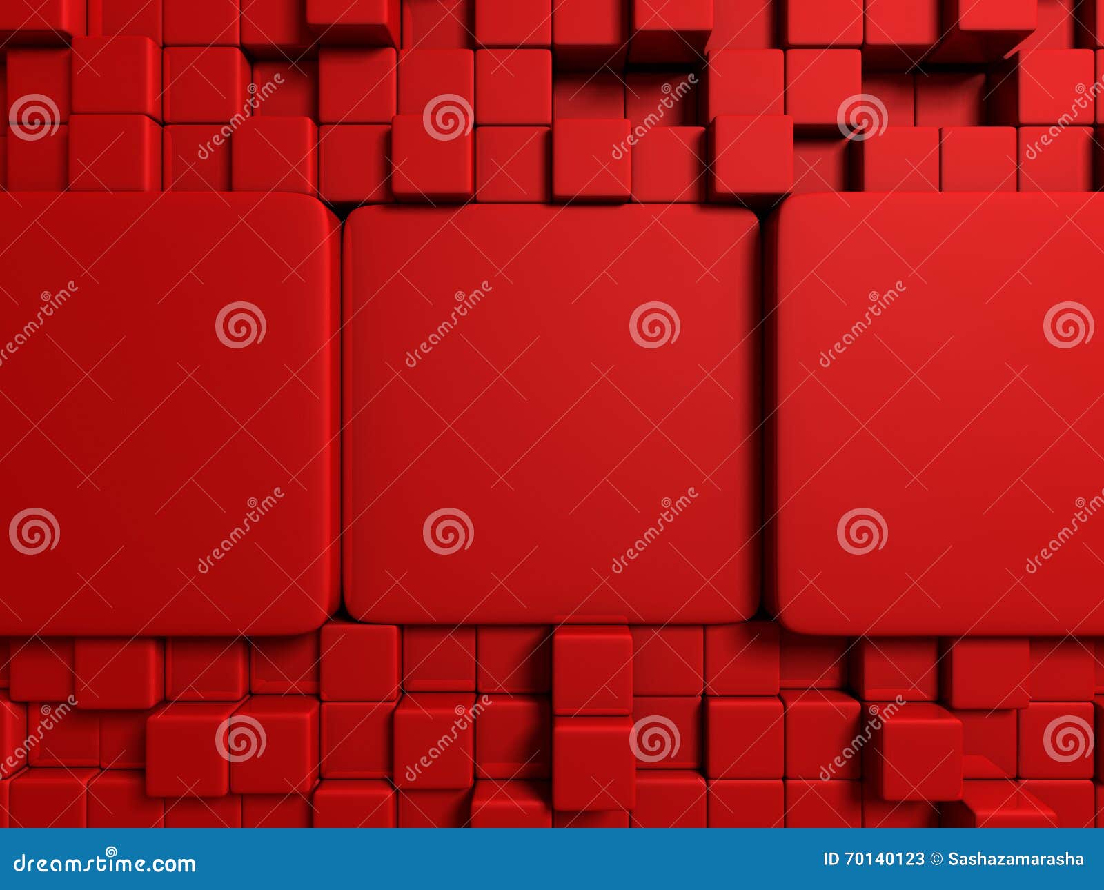 Abstract Red Cube Blocks Wall Background Stock Illustration ...