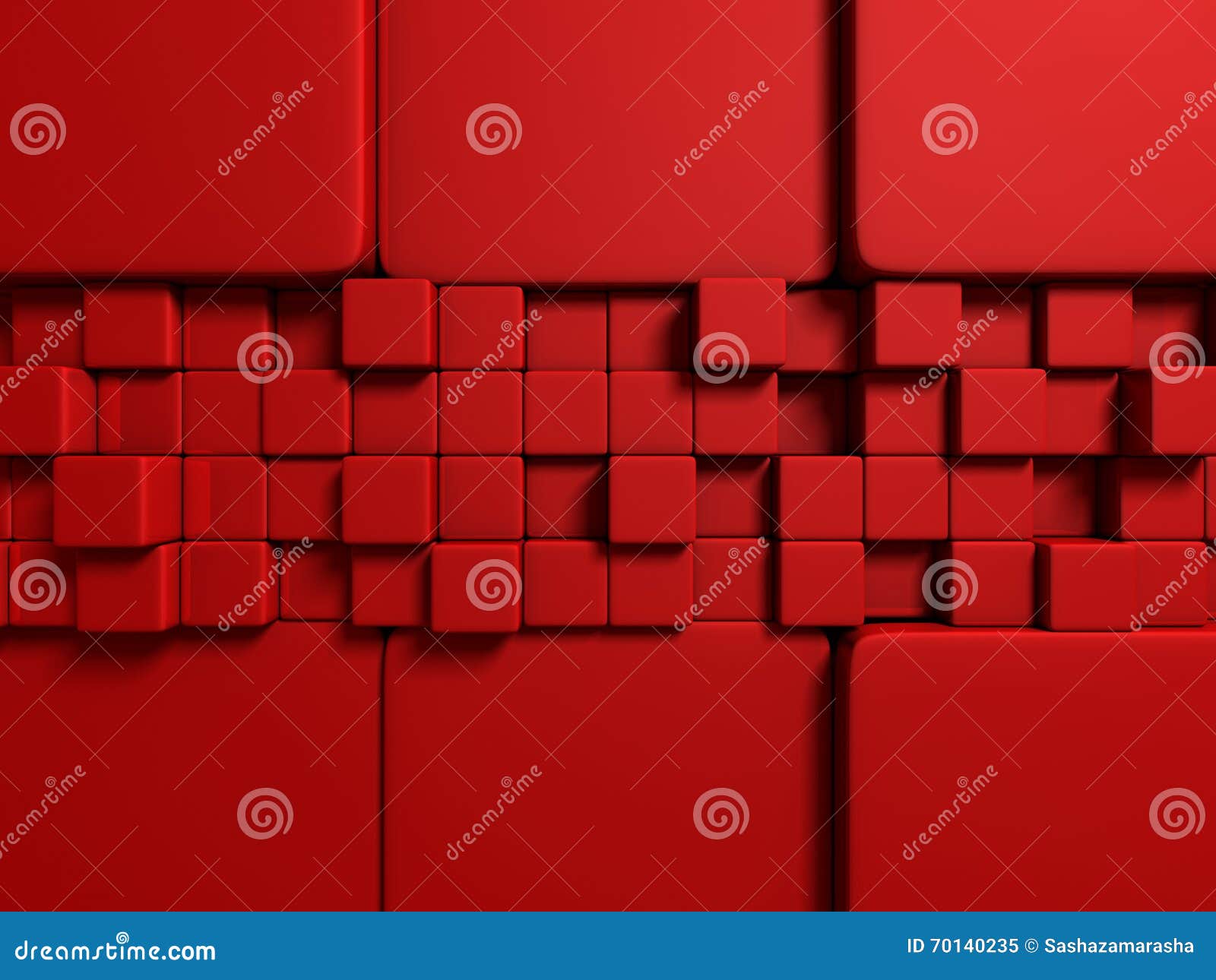 Abstract Red Cube Blocks Wall Background Stock Illustration ...