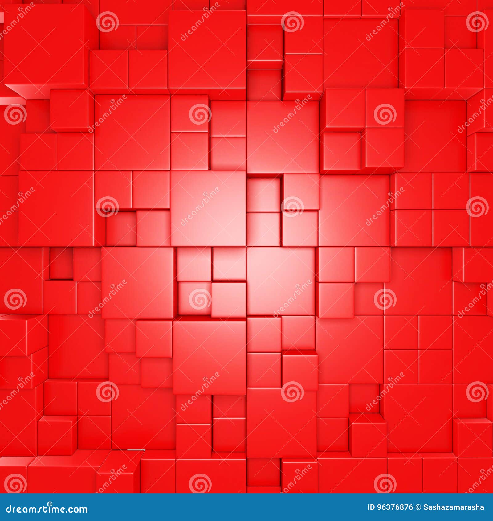 Abstract Red Cube Blocks Wall Background Stock Illustration ...
