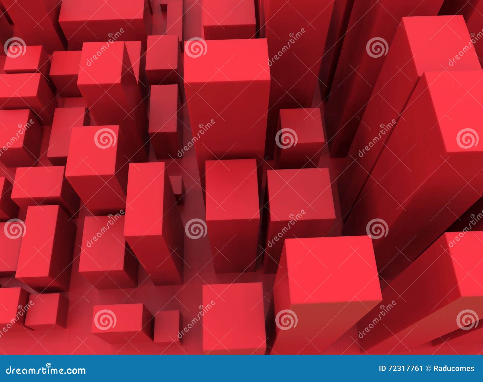 Abstract red cube city stock illustration. Illustration of rendered ...