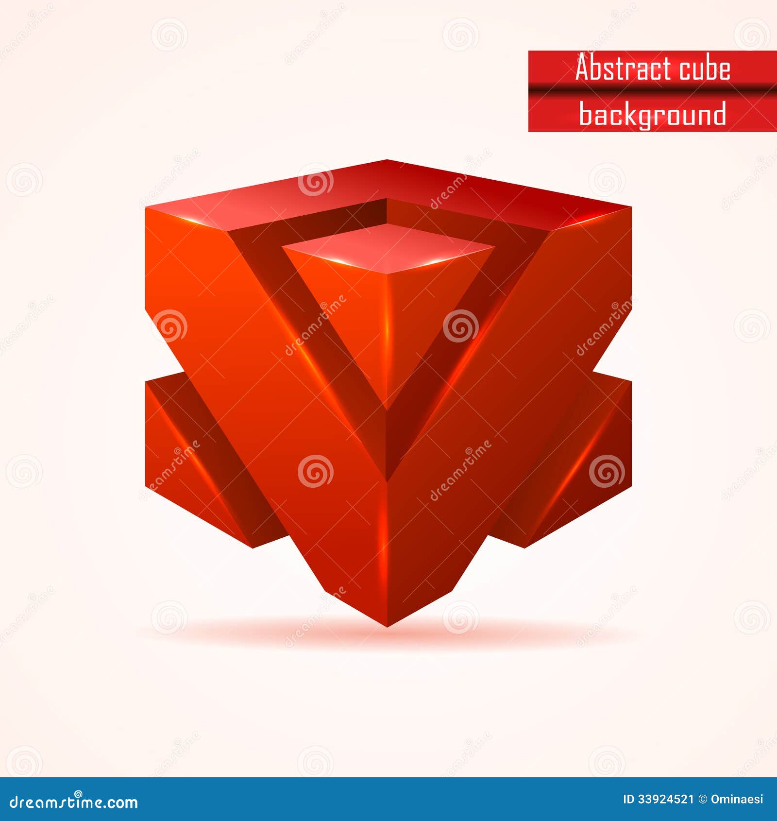 Abstract red cube vector stock vector. Illustration of eps10 - 33924521