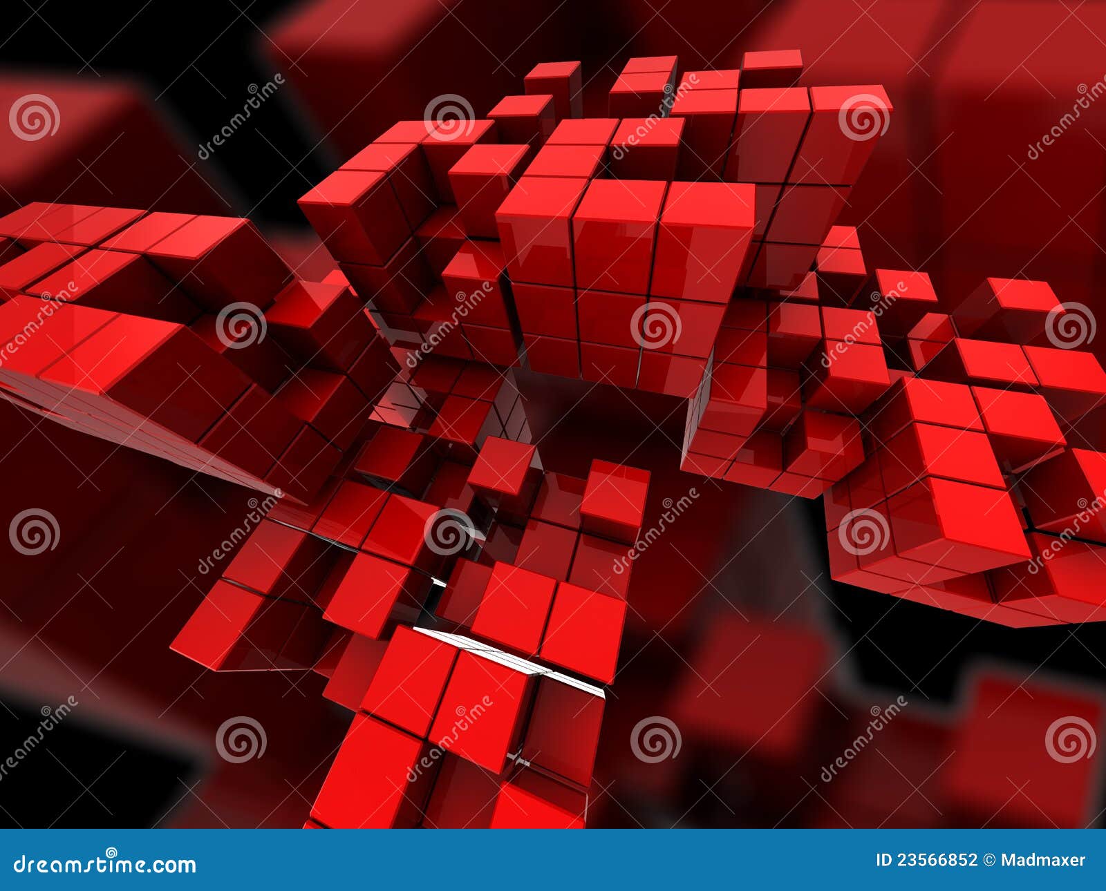 Abstract red cubes stock illustration. Illustration of blue - 23566852