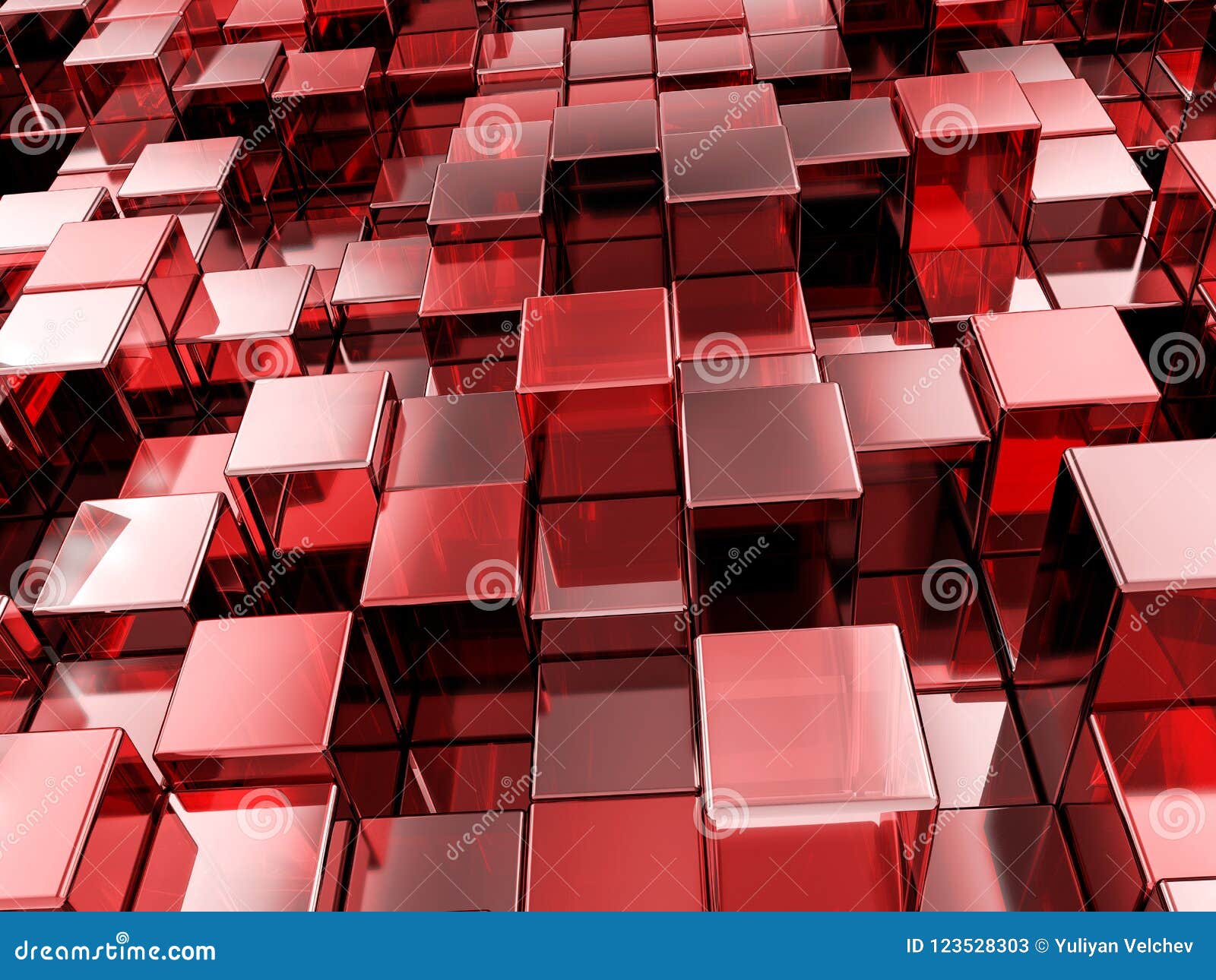 Abstract Red Cubes Background Stock Illustration - Illustration of ...
