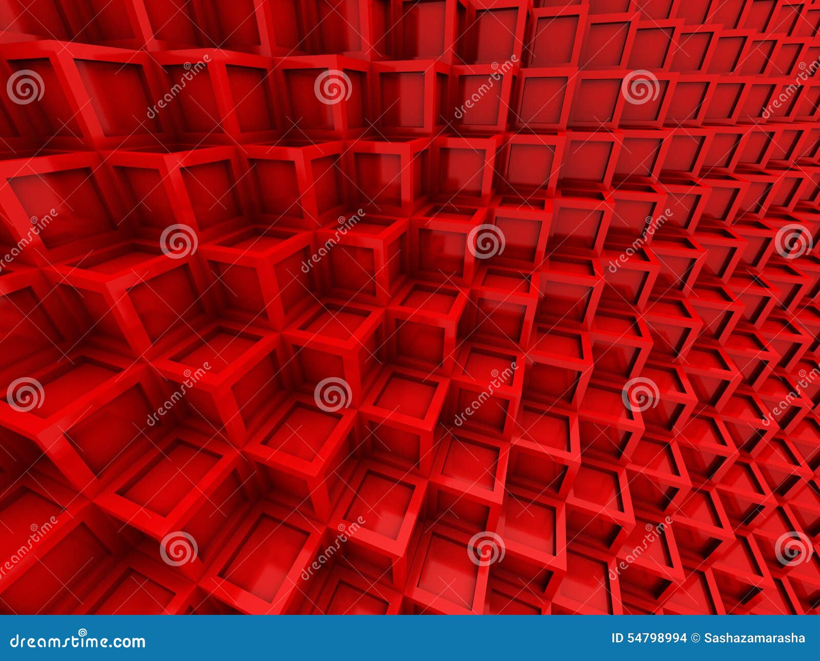 Abstract Red Cubes Blocks Wall Background Stock Illustration ...