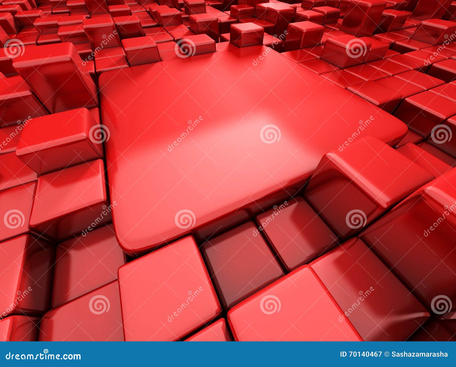 Abstract Red Cubes Blocks Wall Background Stock Illustration ...