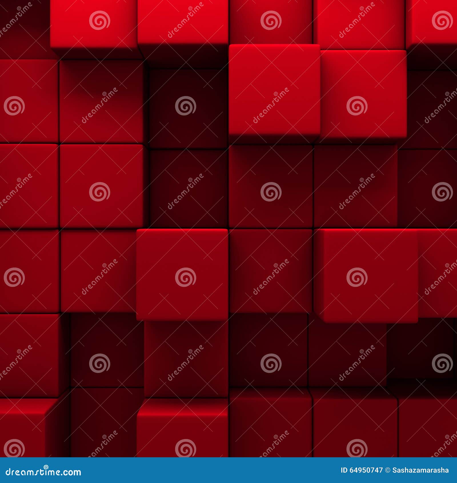 Abstract Red Cubes Wall Background Stock Illustration - Illustration of ...