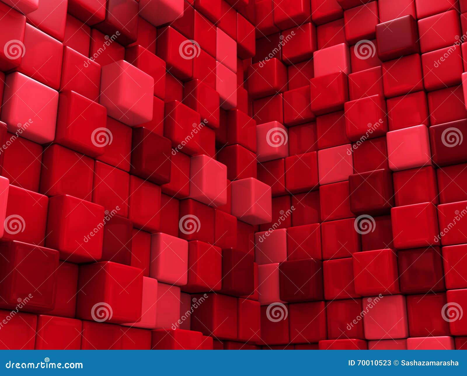 Abstract Red Cubes Wall Background Stock Illustration - Illustration of ...