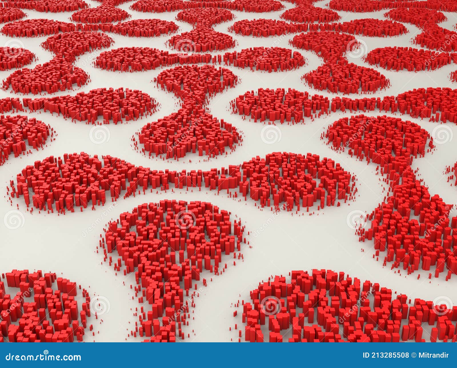 Abstract Red Cubic Geometry Architecture - Top Down View Stock Photo ...