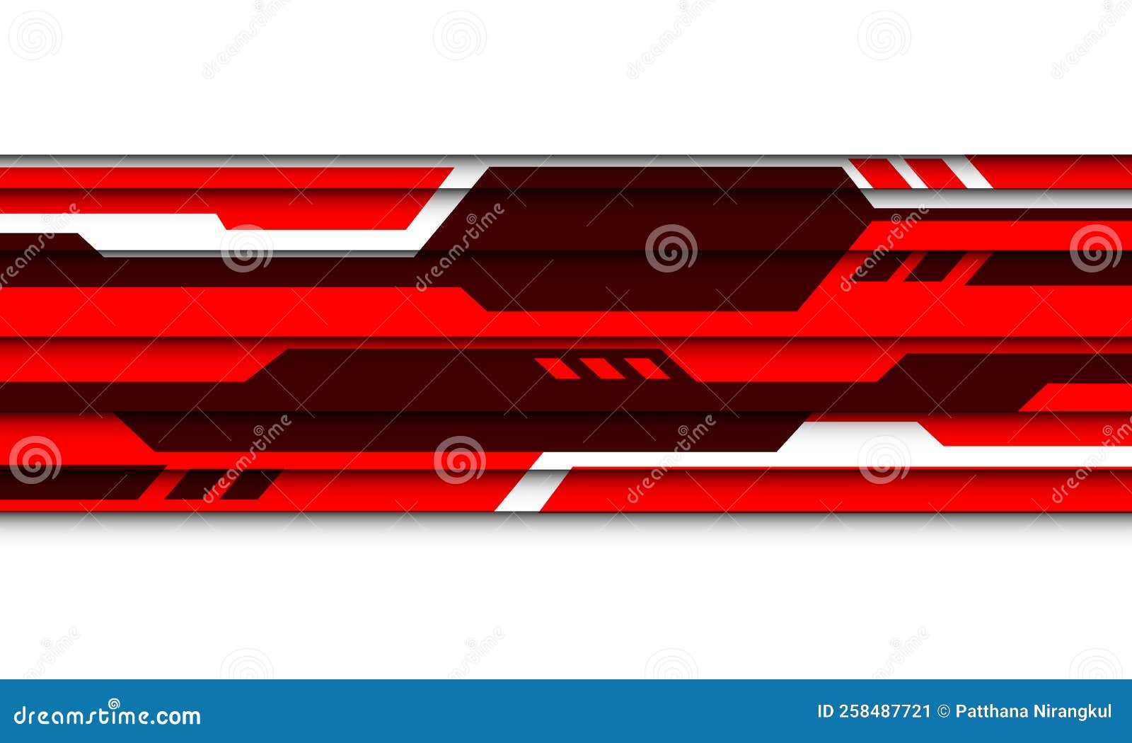 Abstract Red Cyber Geomstric Shape Dynamic with White Blank Space ...