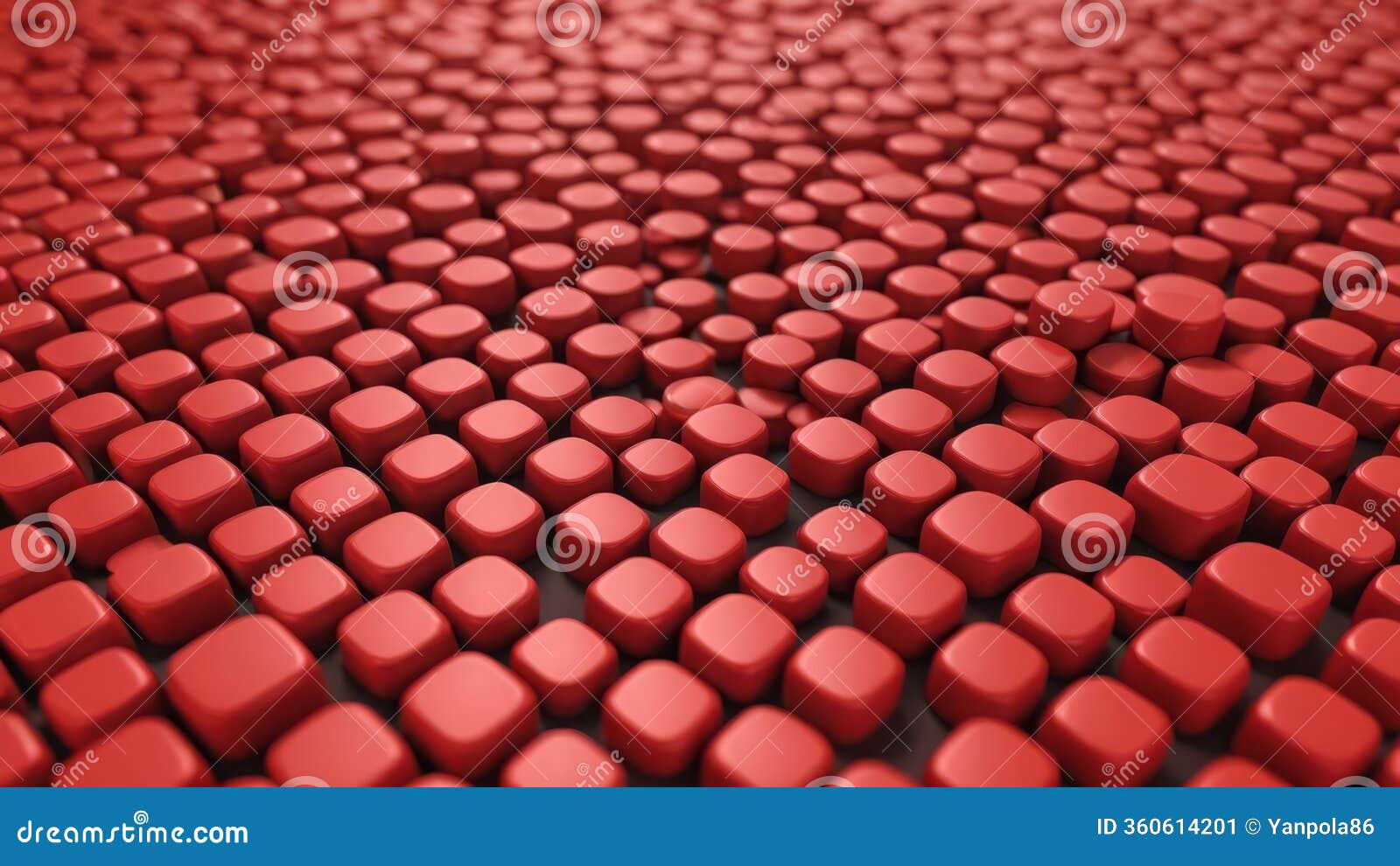 Abstract Red 3D Grid of Rounded Cubes with a Textured Surface Stock ...