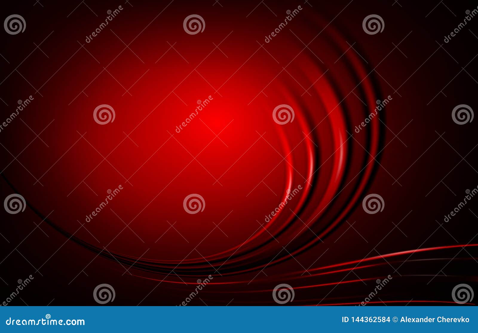 Abstract Red Design with Smooth Abstract Geometric Oval Lines Stock ...
