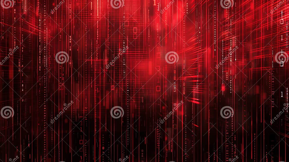 Abstract Red Digital Code Background Stock Illustration - Illustration ...