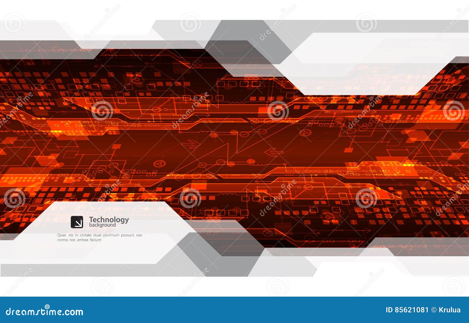 Abstract Red Digital Communication Technology Background. Stock Vector ...