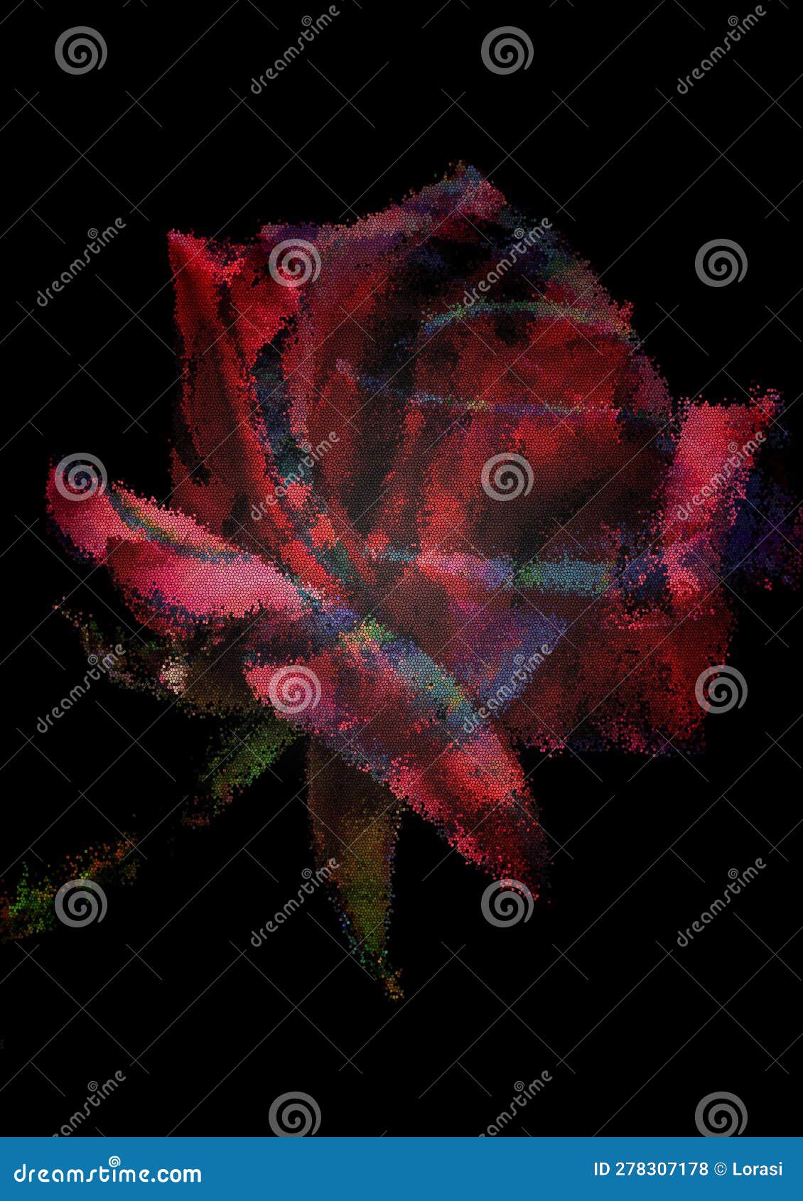Abstract red digital rose stock illustration. Illustration of digital ...