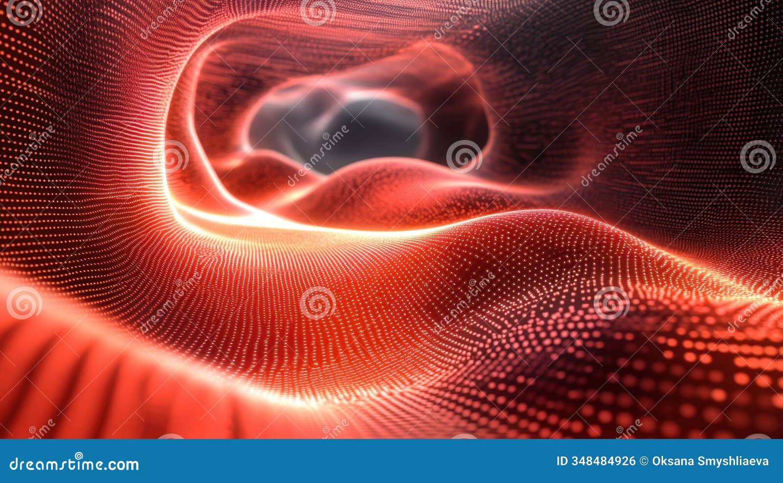 Abstract Red Digital Waveform Background with Dynamic Particles Stock ...