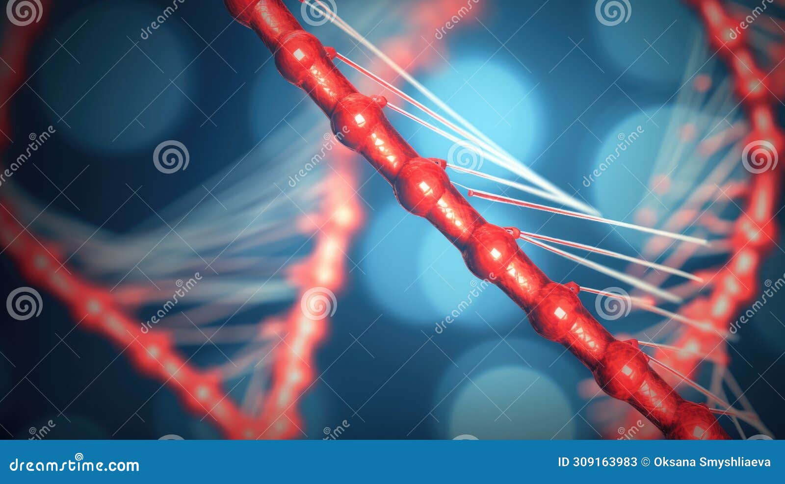 Abstract Red DNA Molecule Structure Background. Biochemistry, Genetics ...