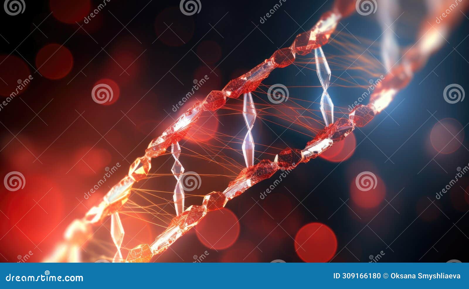 Abstract Red DNA Molecule Structure Background. Biochemistry, Genetics ...
