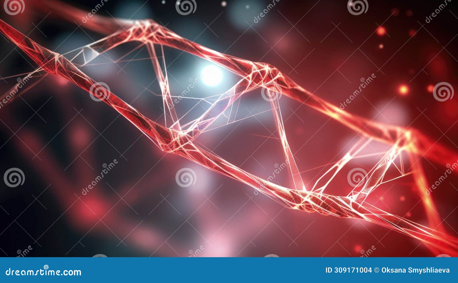 Abstract Red DNA Molecule Structure Background. Biochemistry, Genetics ...