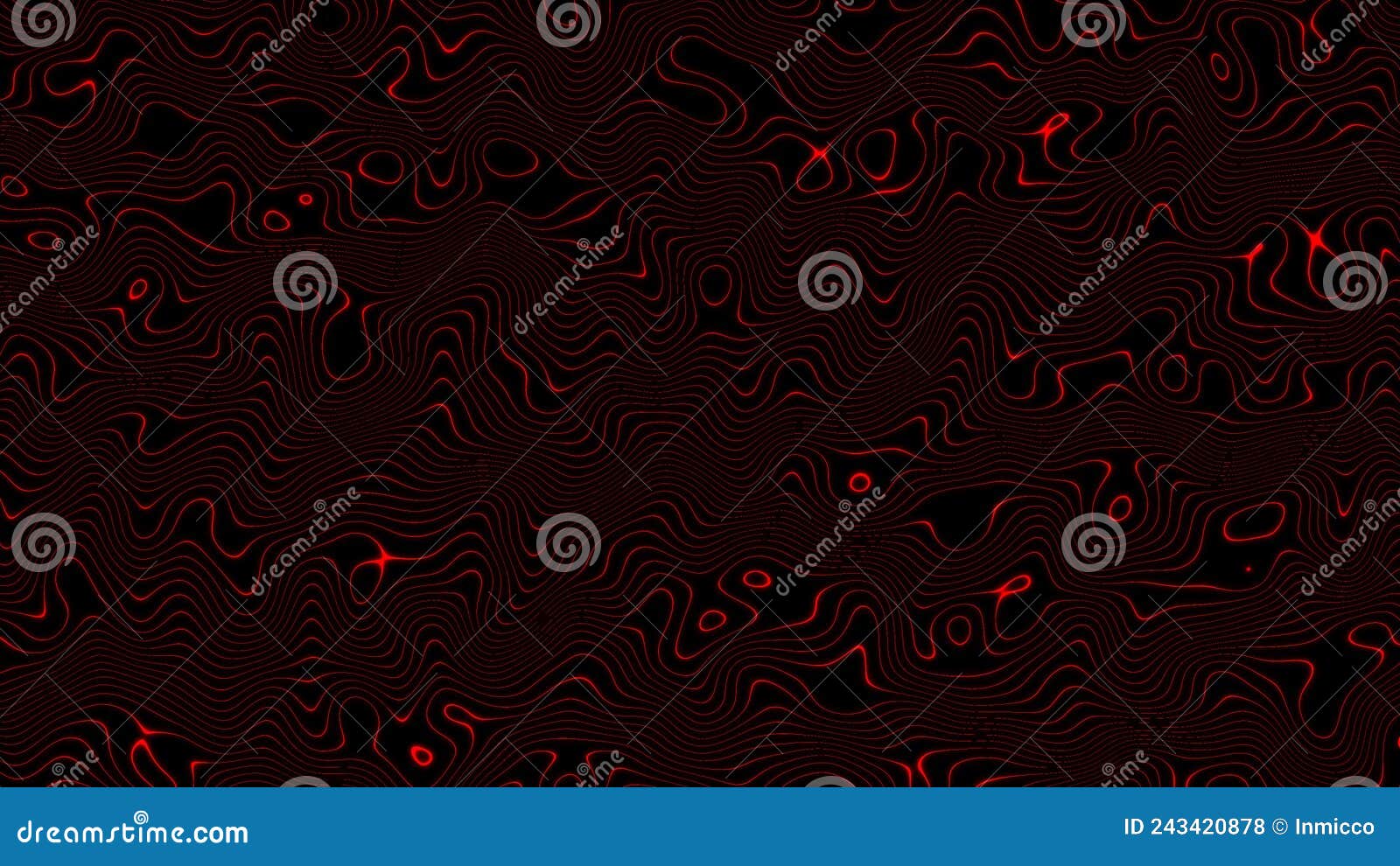 Abstract Red Dots Wave Background. Technology Big Dot Data Background ...