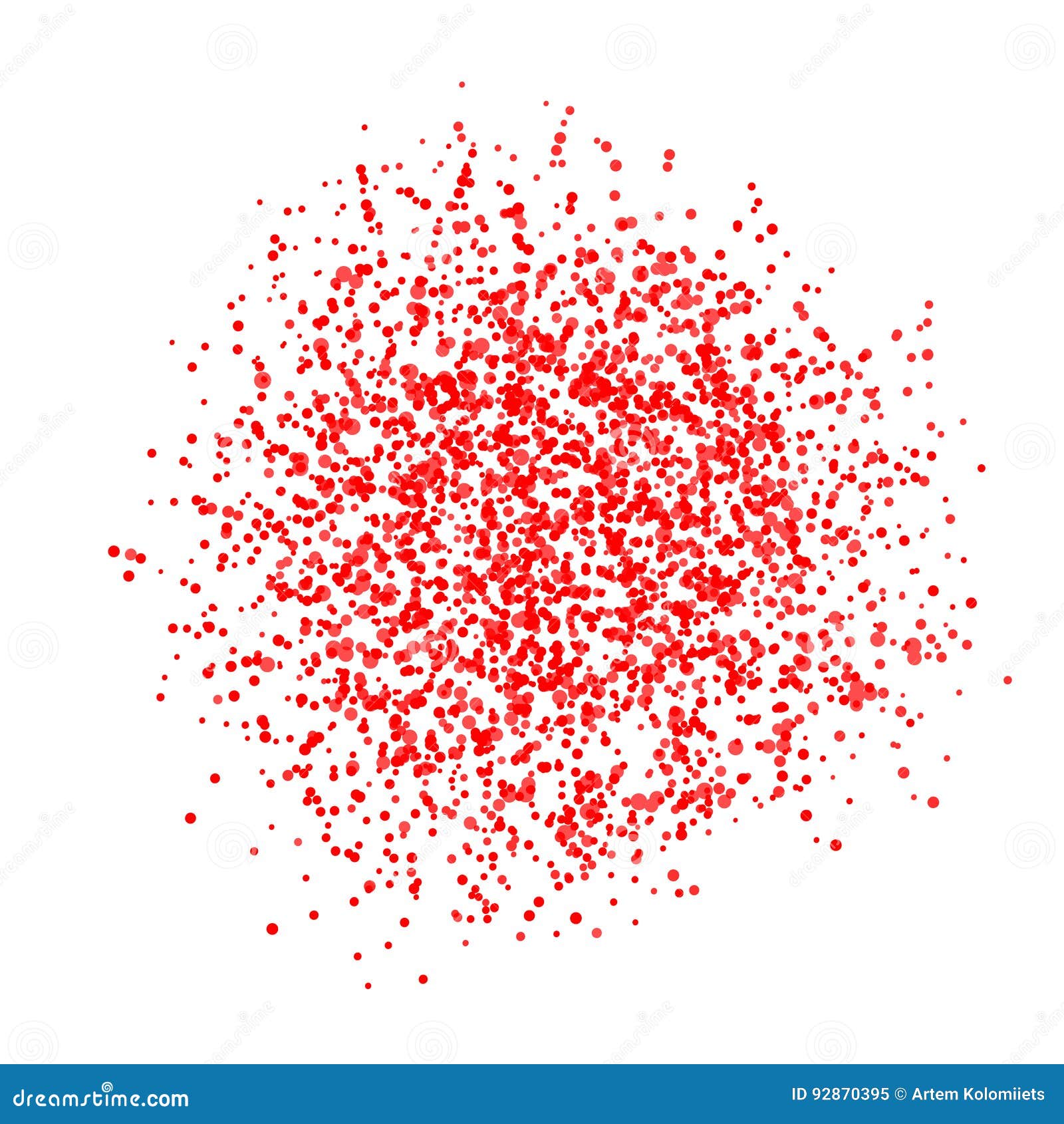 Abstract Red Dots on White Background. Explosion of Spots Stock Vector ...