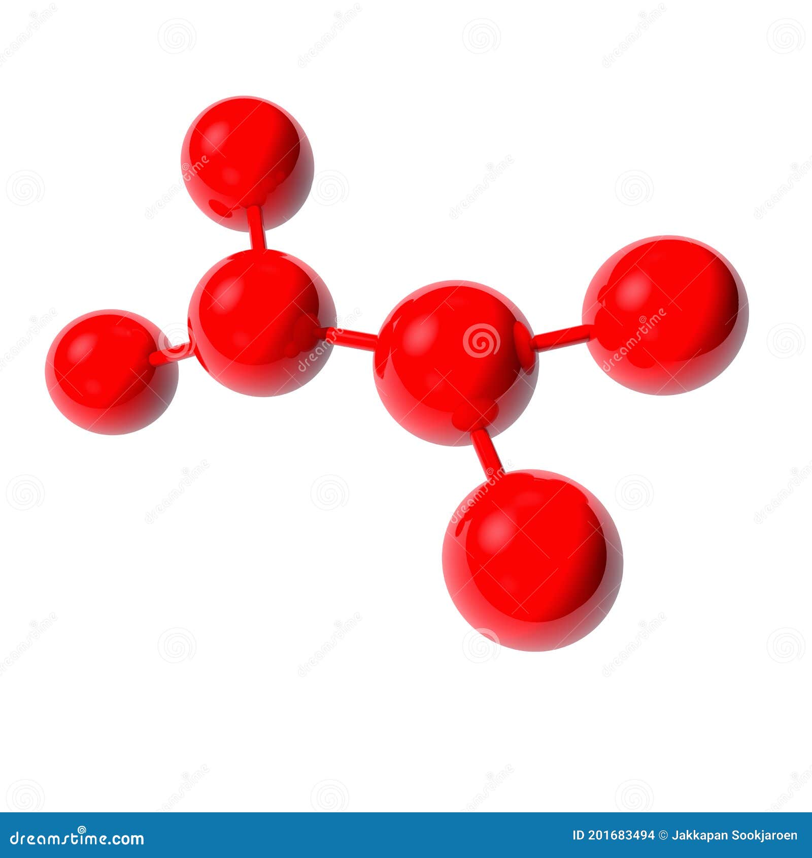 Abstract Red 3D Rendering Molecule or Atom for Science or Medical White ...