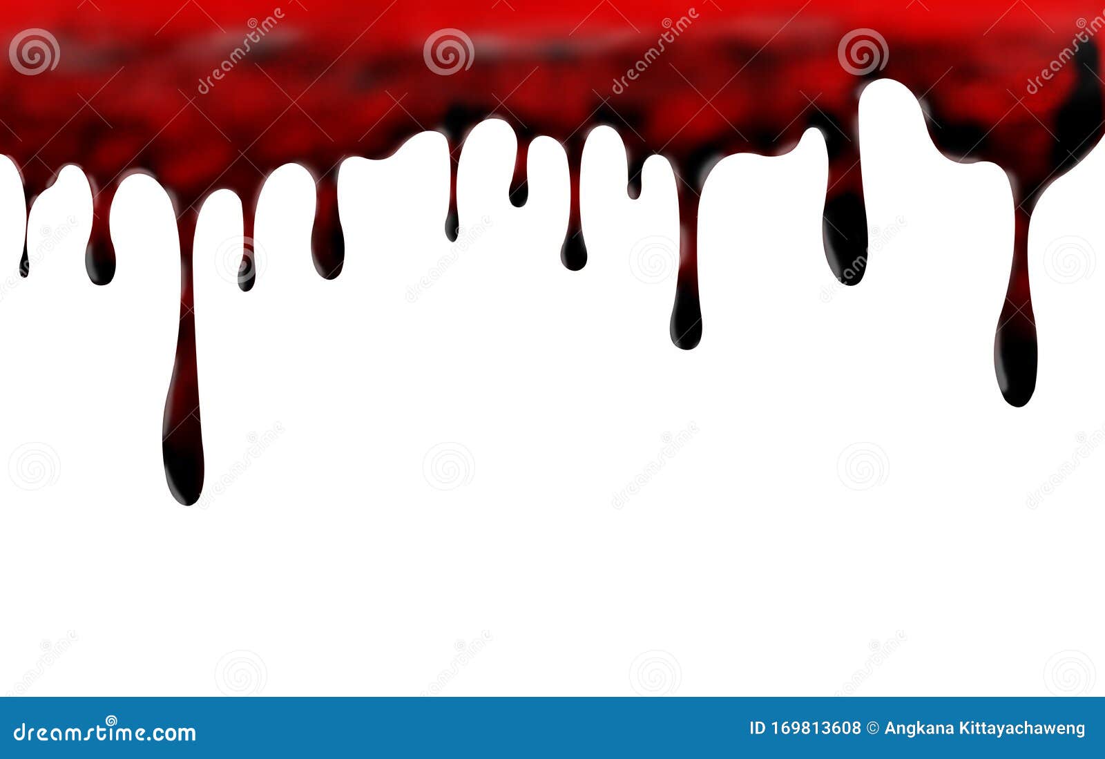 Red Dripping Blood Isolated on White Background. Stock Photo - Image of ...