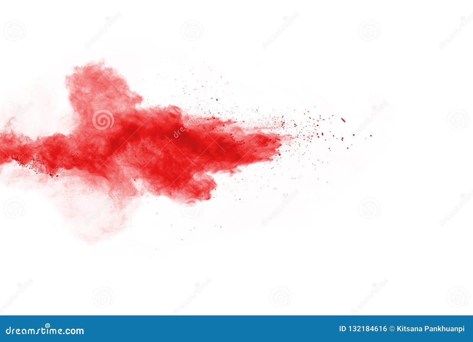 Abstract Red Dust Explosion on White Background. Stock Photo - Image of ...