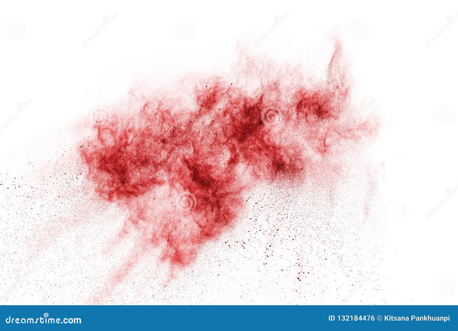 Abstract Red Dust Explosion on White Background. Stock Photo - Image of ...