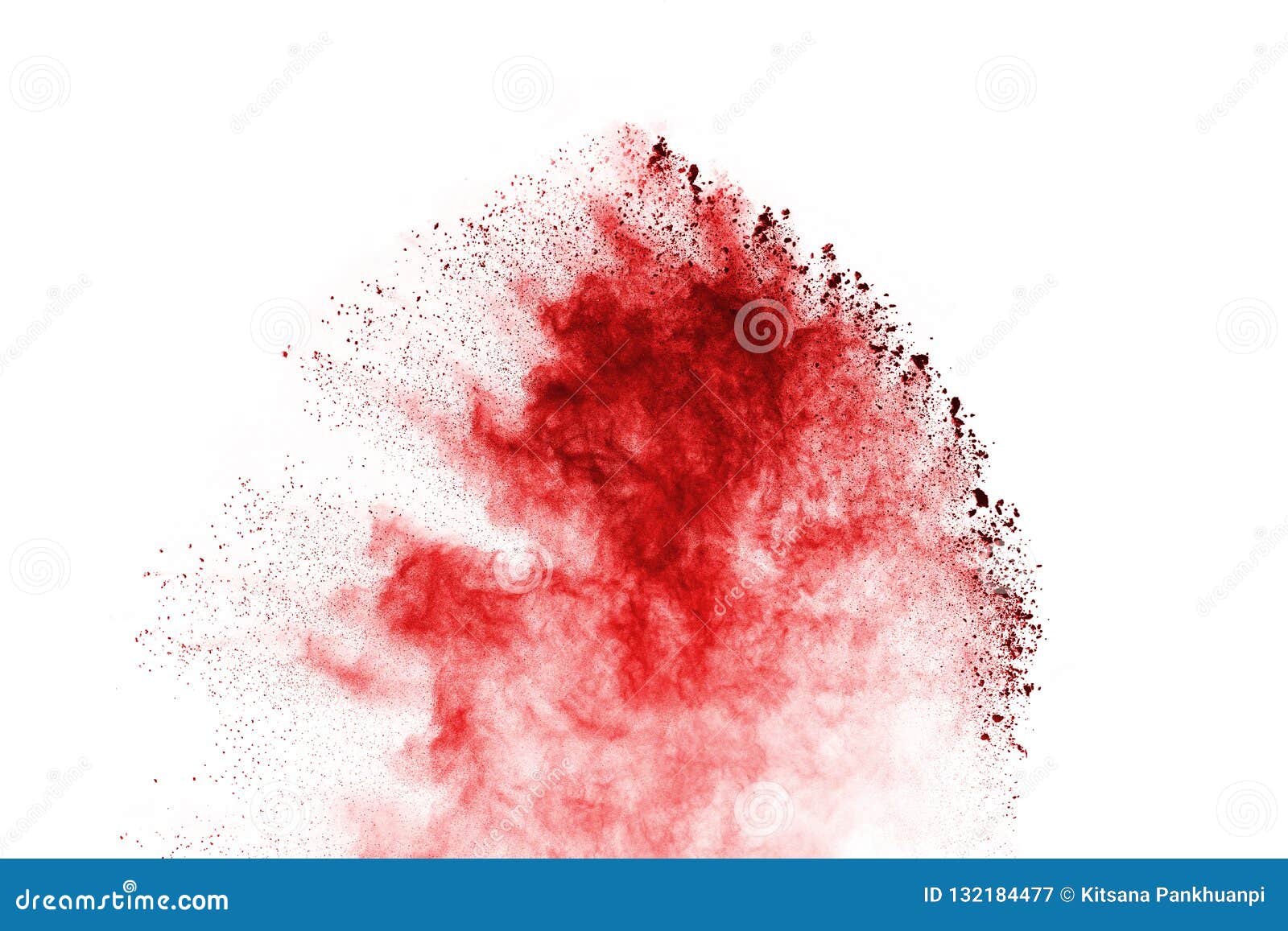 Abstract Red Dust Explosion on White Background. Stock Image - Image of ...