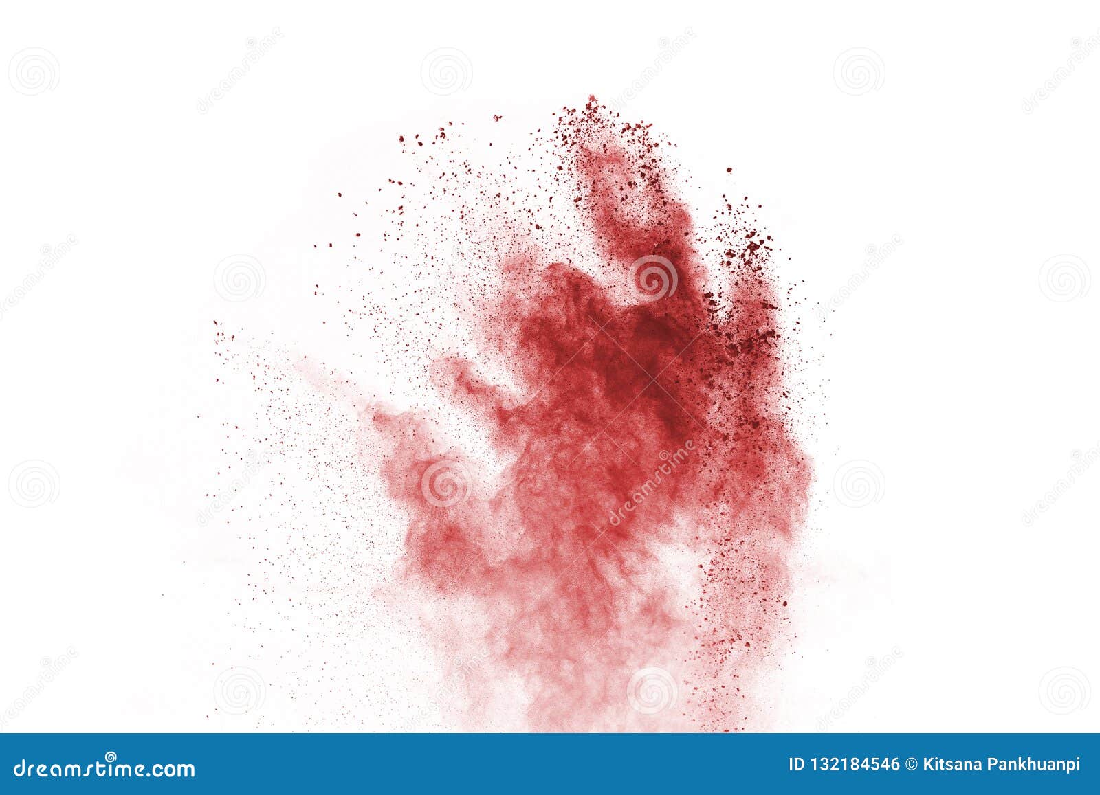 Abstract Red Dust Explosion on White Background. Stock Photo - Image of ...