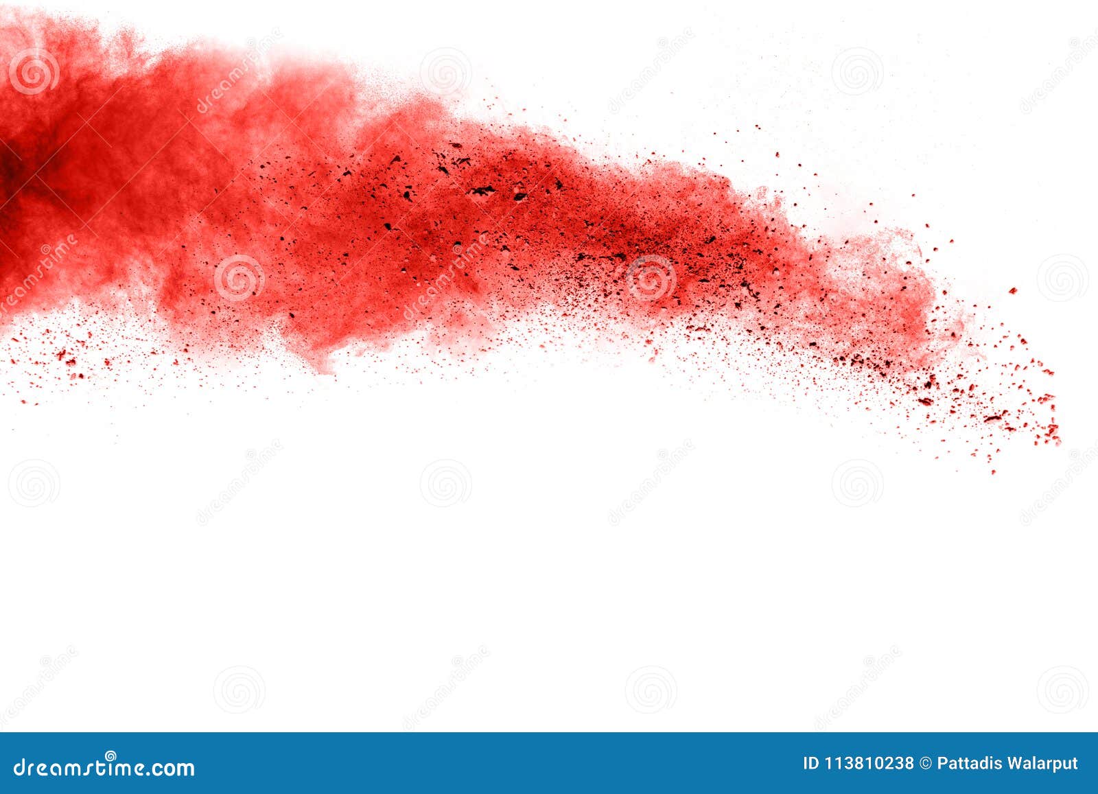 Abstract Red Dust Explosion on White Background. Stock Photo - Image of ...