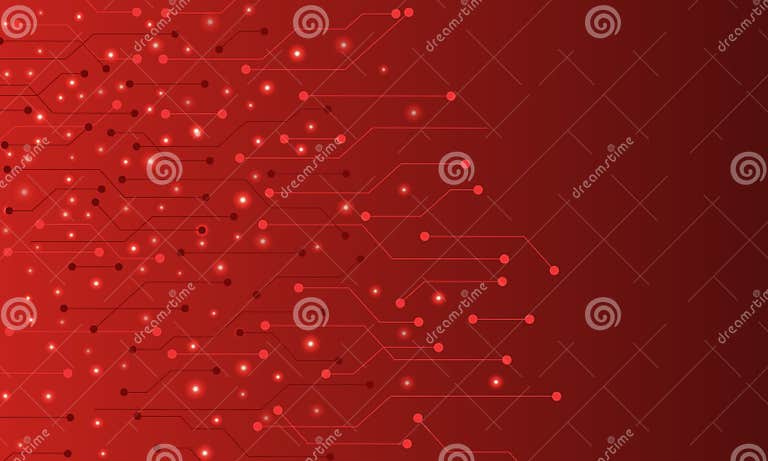 Abstract Red Electronic Circuit Technology Background Stock ...