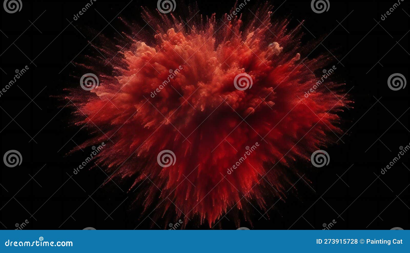 Abstract of Red Explosion on Black Background, Fantasy Explosion Stock ...