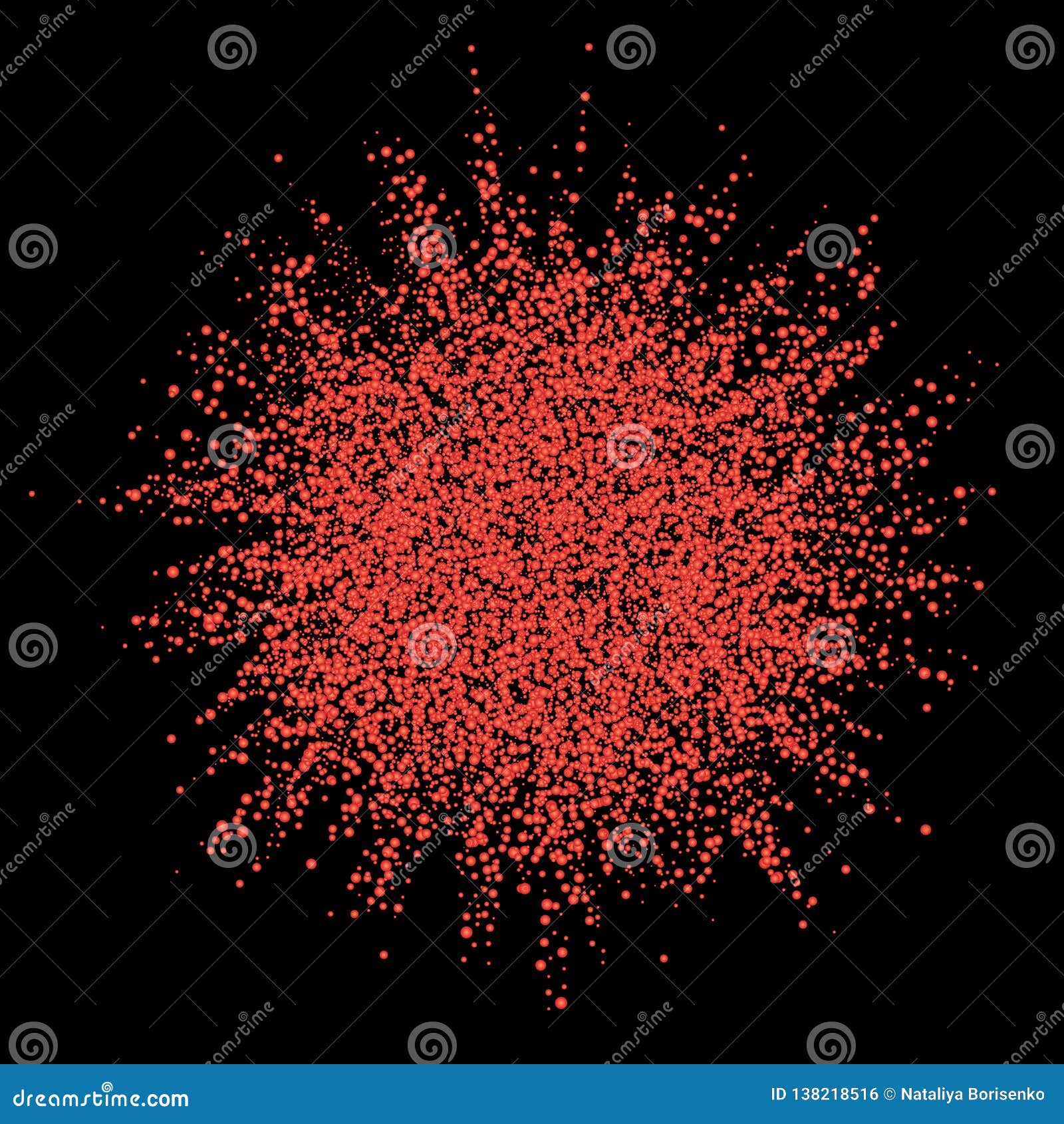 Abstract Red Explosion on Dark Background. Color Powder Banner on Black ...