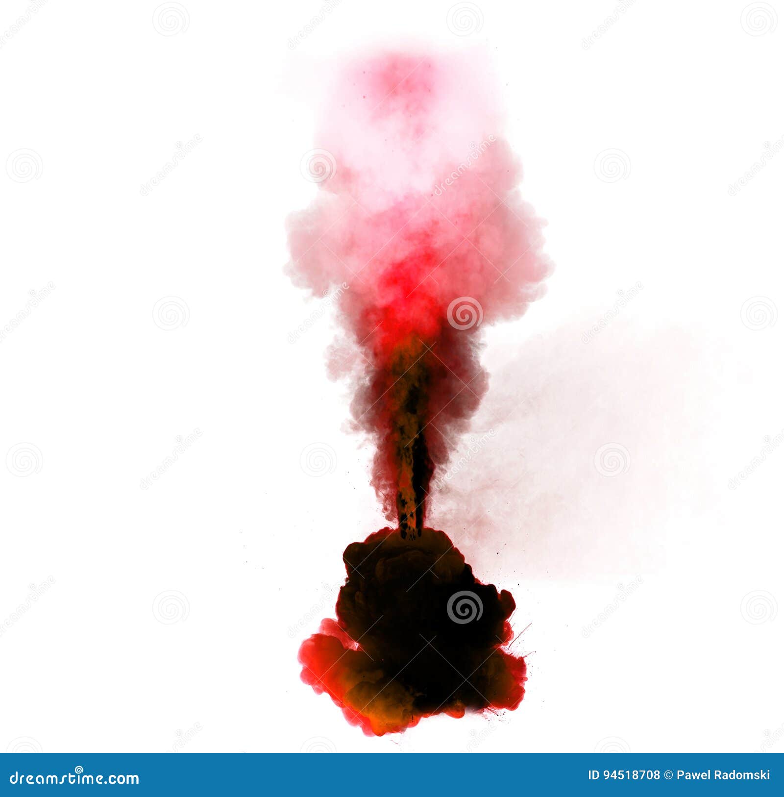 Abstract, Red Explosion of Fire Against White Background Stock Photo ...