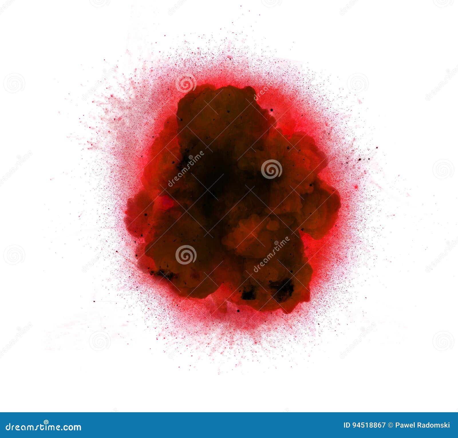 Abstract, Red Explosion of Fire Against White Background Stock Image ...