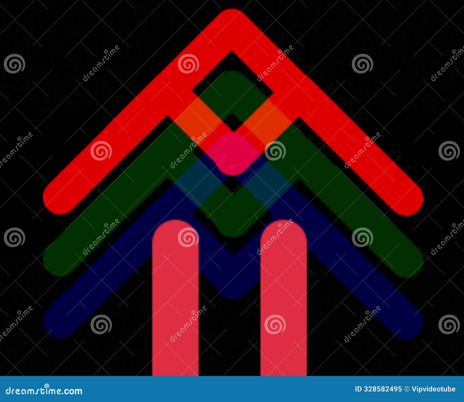 Abstract Red Figures on Black Background Stock Illustration ...
