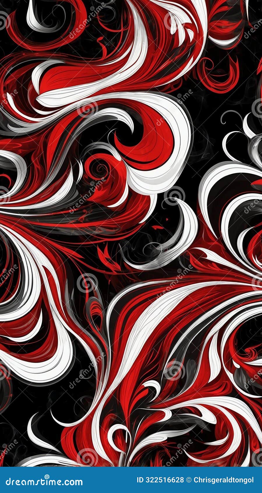 Abstract Red Fire Design in Black Ai Generated Stock Illustration ...