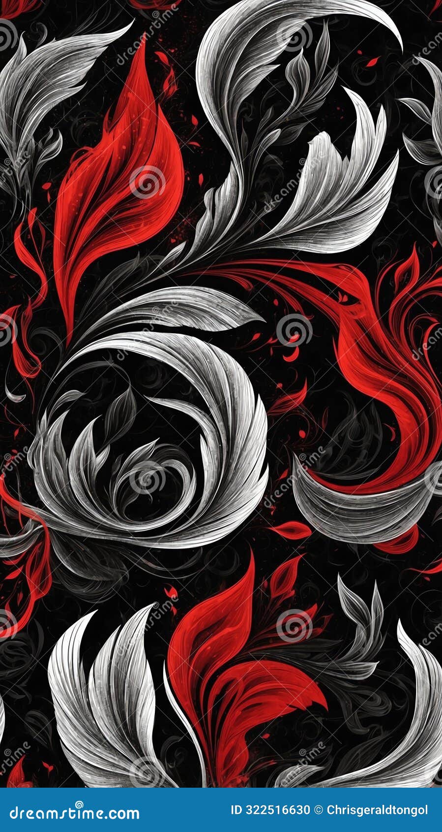 Abstract Red Fire Design in Black Ai Generated Stock Illustration ...