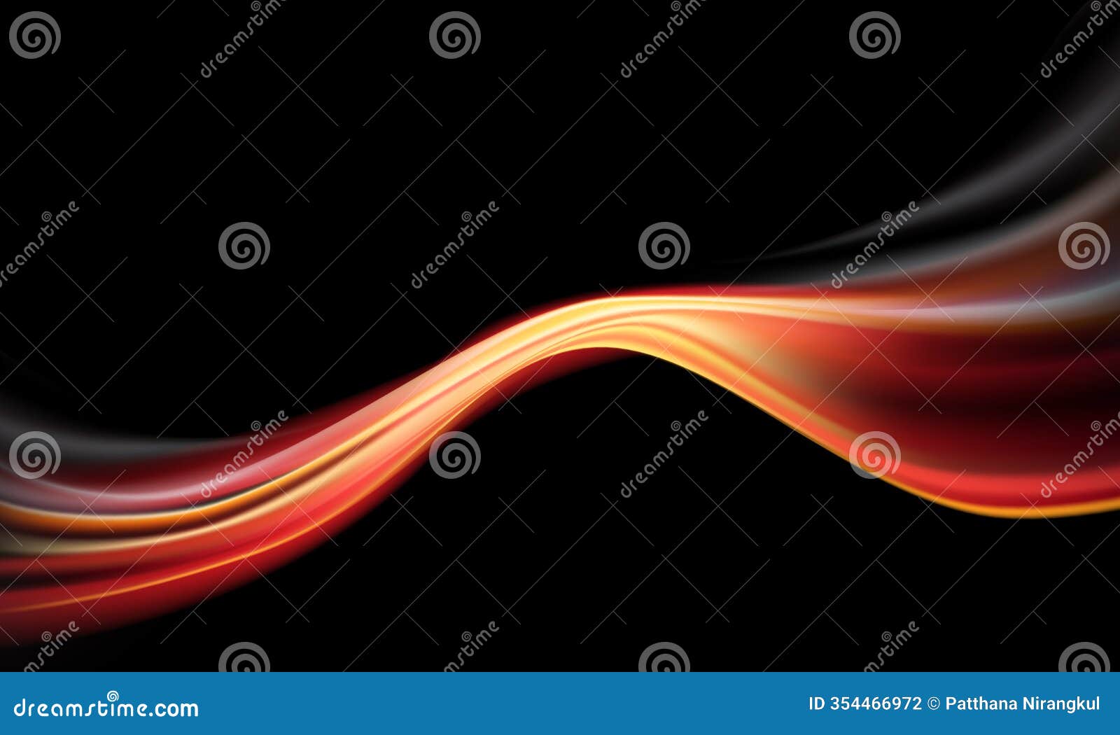 Abstract Red Fire Line Curve Wave Dynamic on Black Background Vector ...